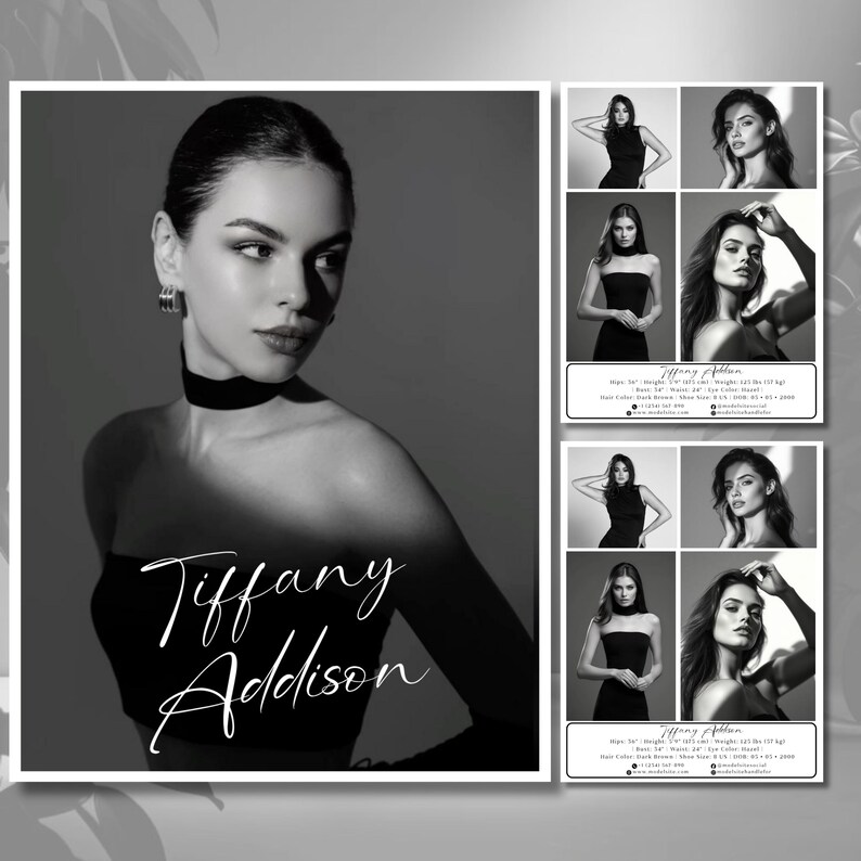 Comp Card, Model Comp Card Template, Zed Card for Models, Editable ...