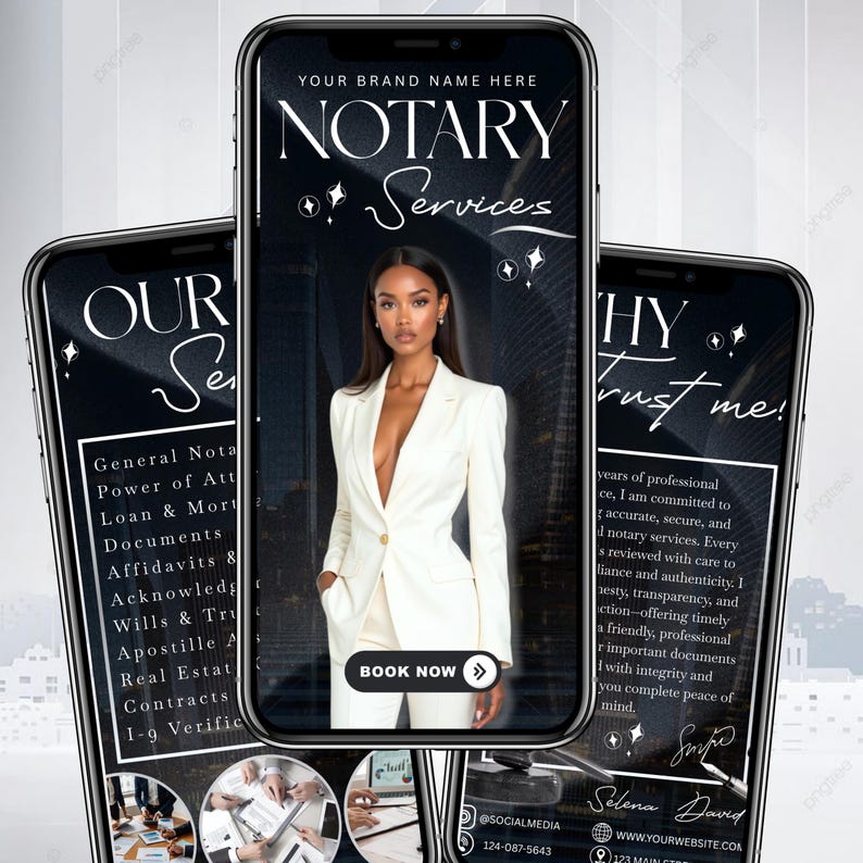 Animated Notary Public Services Flyer, Notary Signing Agent Marketing ...