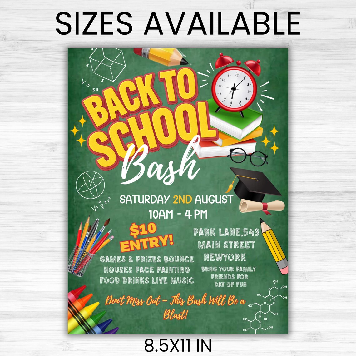 Back to School Bash Party Flyer, Back to School Bash Flyer, End of ...