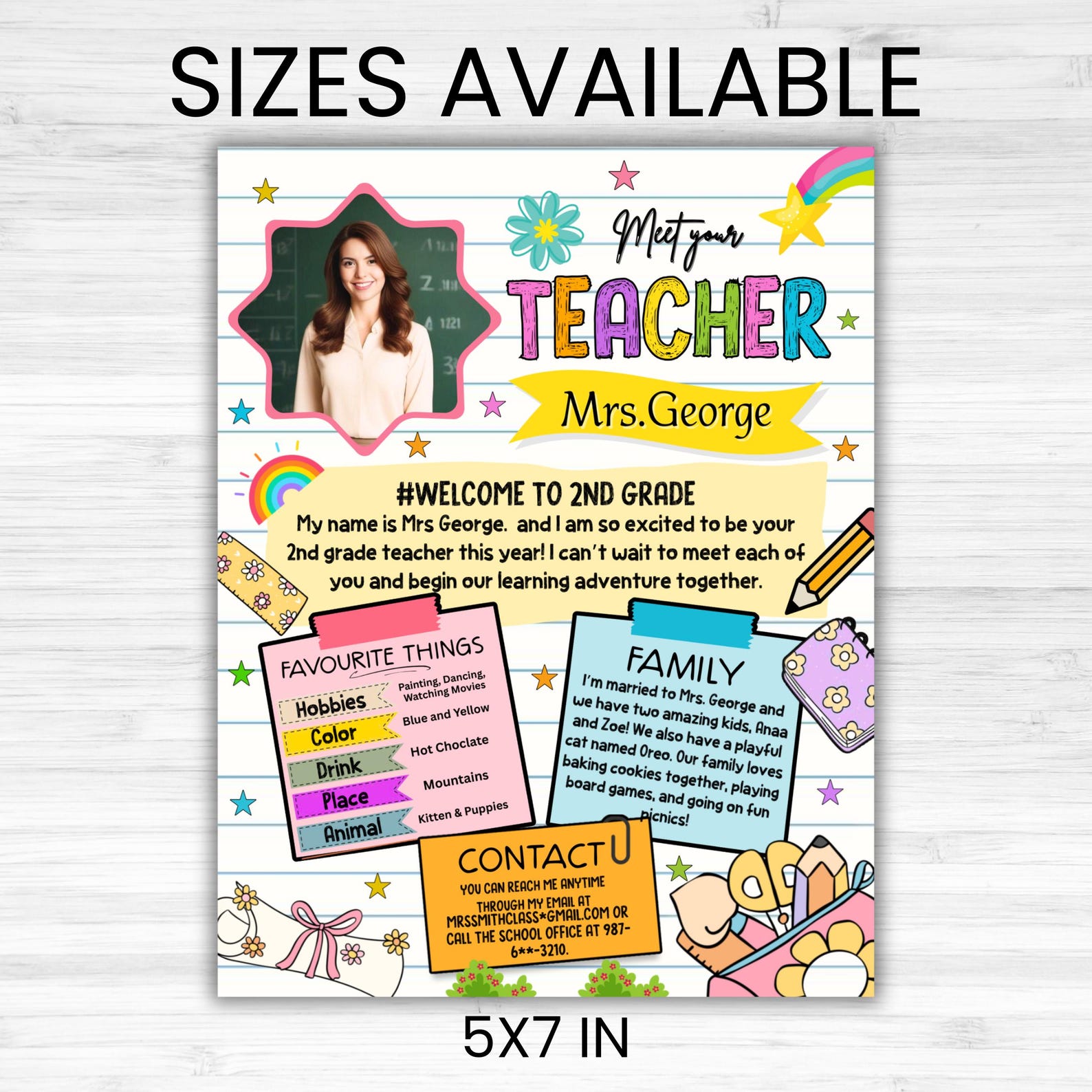 Meet the Teacher Classroom Printable, Teacher Introduction, Back to ...