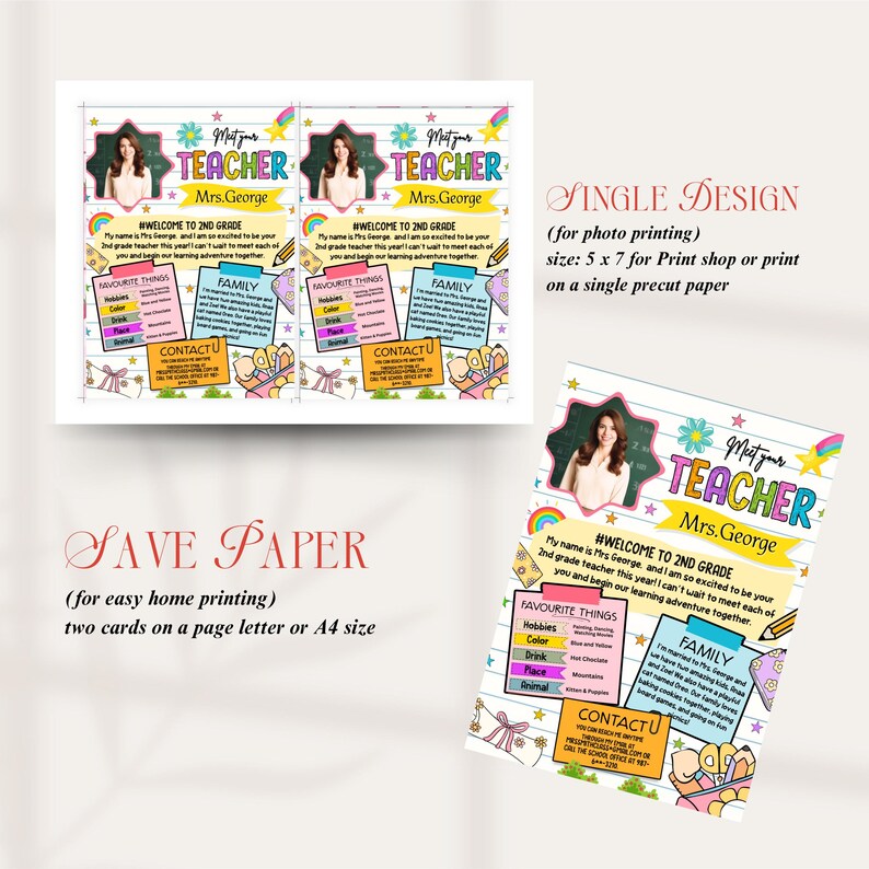 Meet the Teacher Classroom Printable, Teacher Introduction, Back to ...