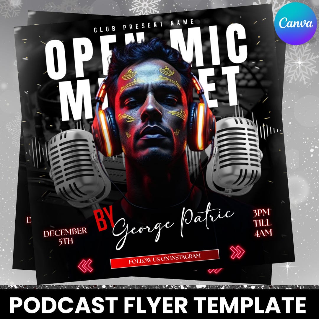 Podcast Template, Live Stream Flyer, Weekly Podcast Poster, Youtube ...