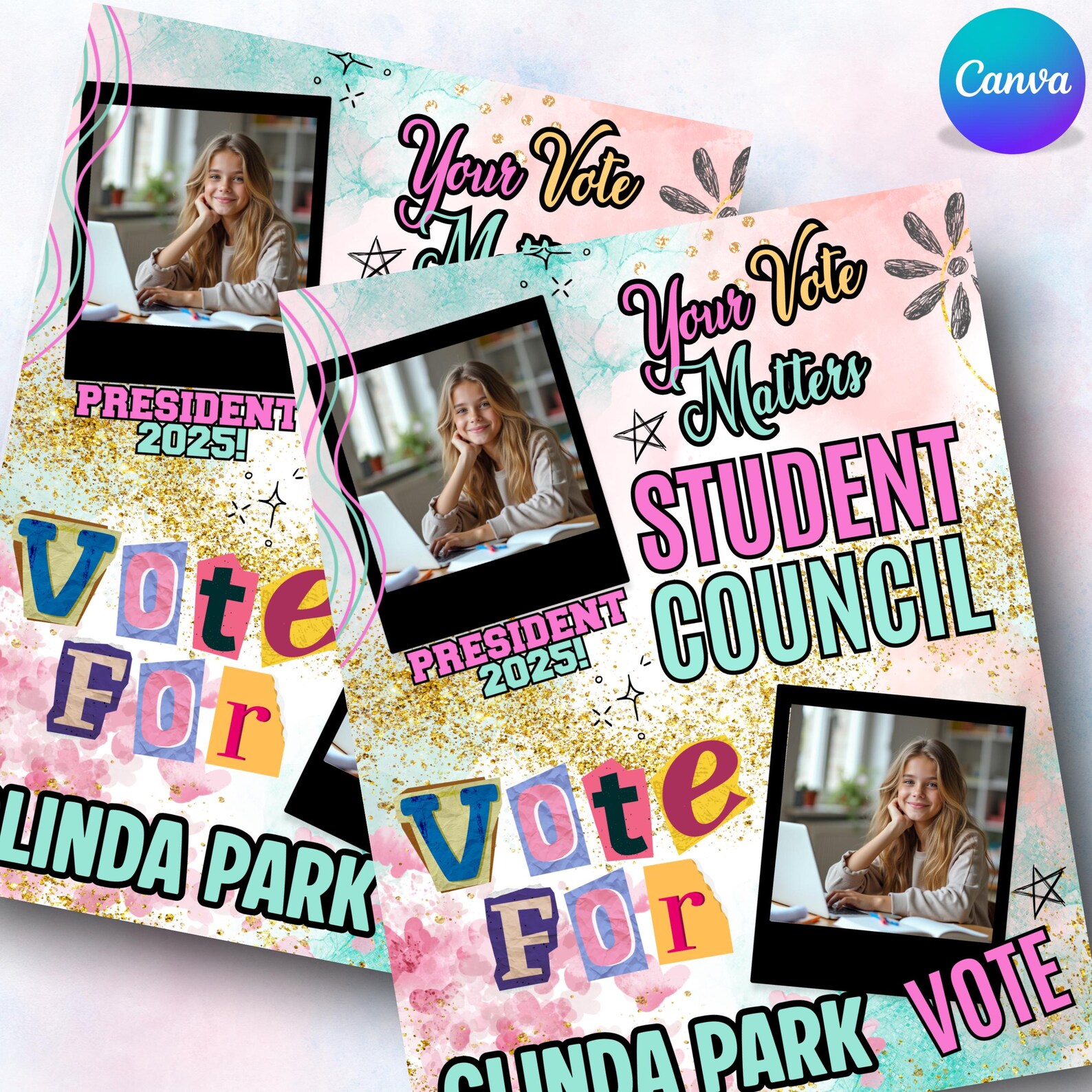 Student Council Campaign Flyer Template, Editable School Election ...