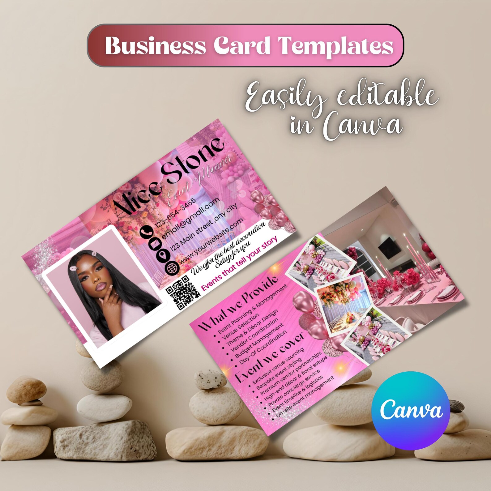 Event Coordinator Business Cards Template, Event Planner Card, Event ...