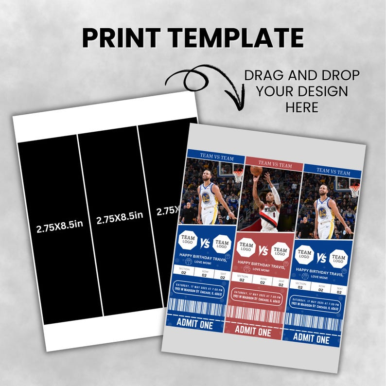Basketball Ticket Template, Basketball Ticket, Printable Basketball ...