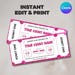 Editable Pitbull Party After Dark Canva Concert Ticket Template ...