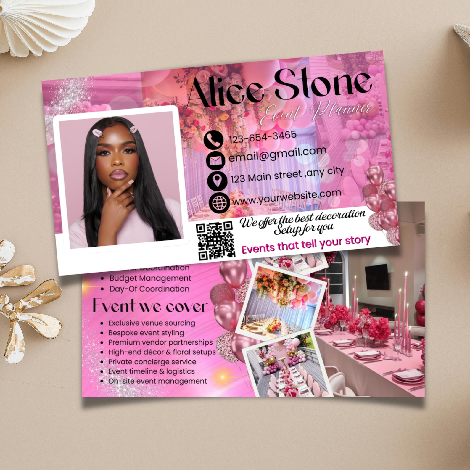 Event Coordinator Business Cards Template, Event Planner Card, Event ...