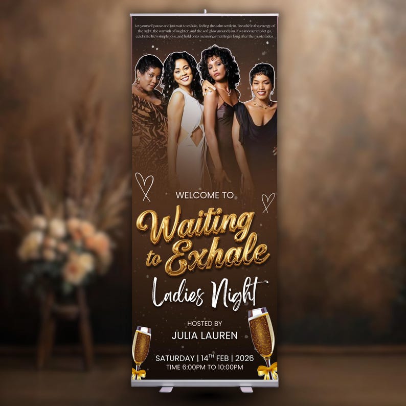 Waiting to Exhale Retractable Banner, Ladies Pajama Night Party, Game ...