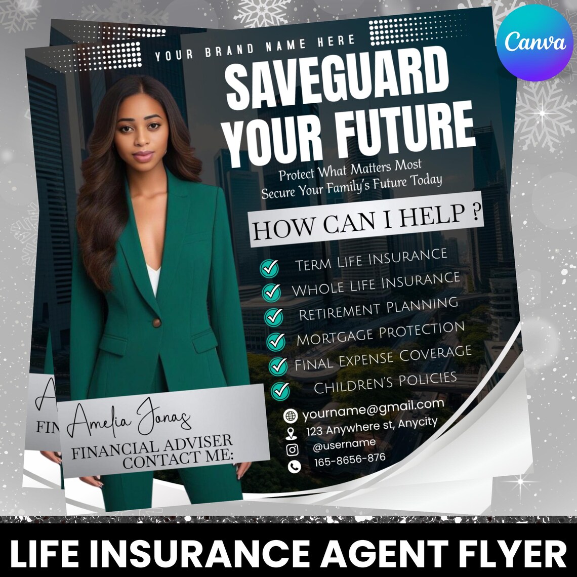 Life Insurance Agent Flyer, Editable Financial Advisor Flyer ...