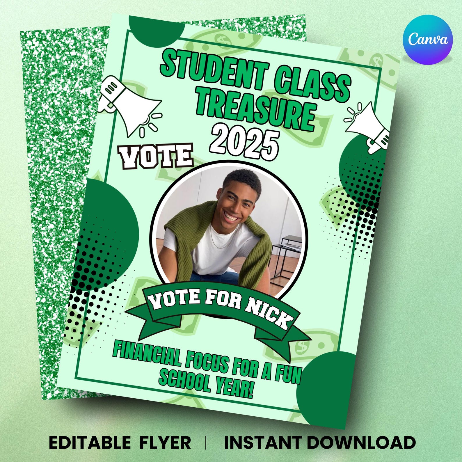 Modern Student Council Election Flyer, Canva Template, Canva Editable ...