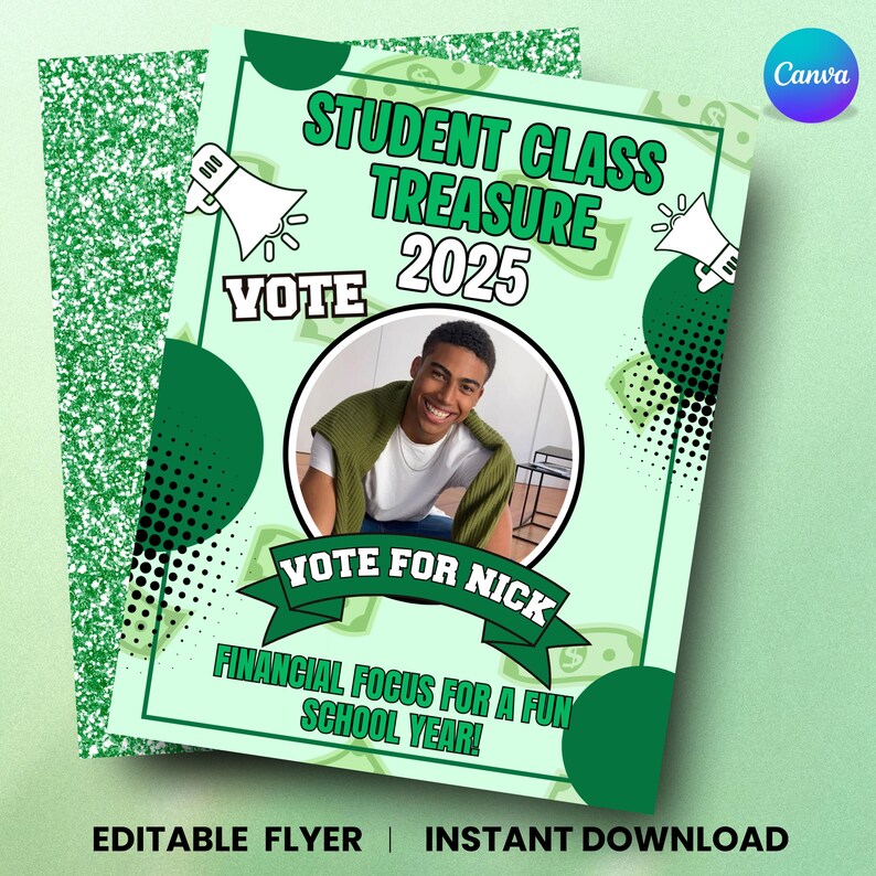 Modern Student Council Election Flyer, Canva Template, Canva Editable ...
