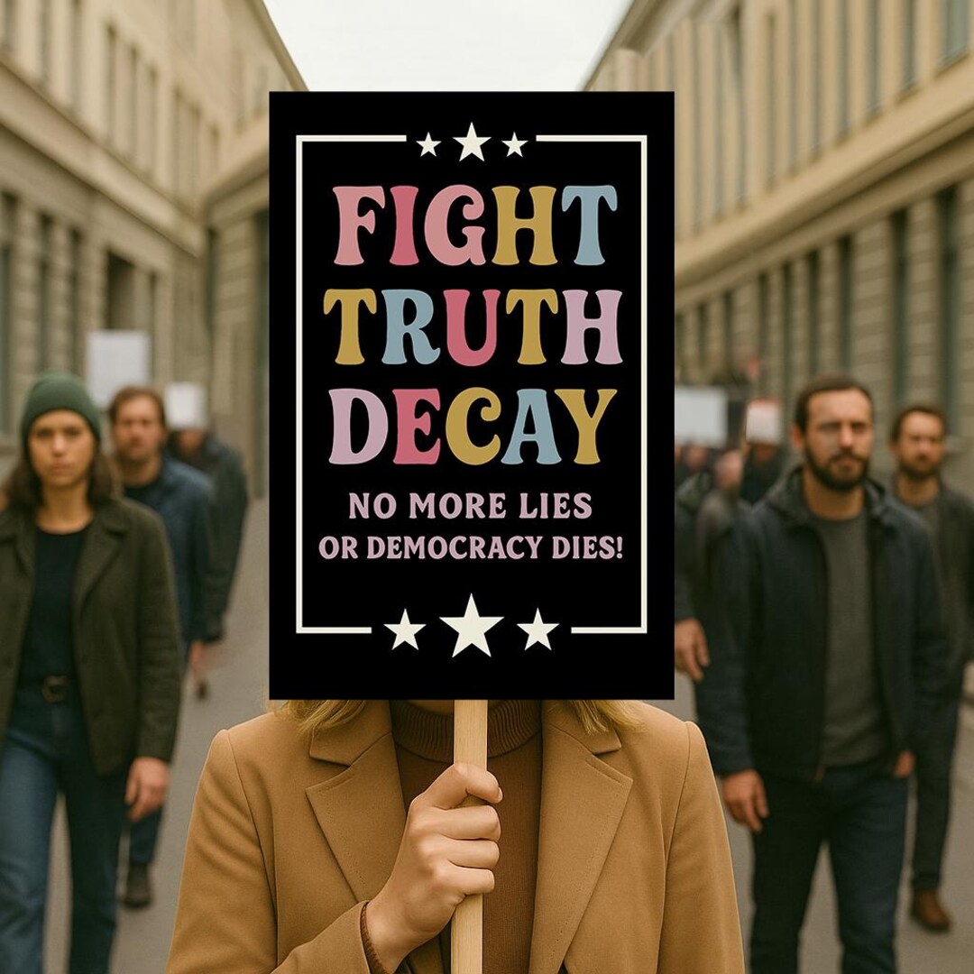 Fight Truth Decay PRINTABLE Protest Yard Sign, Political Yarn Sign ...