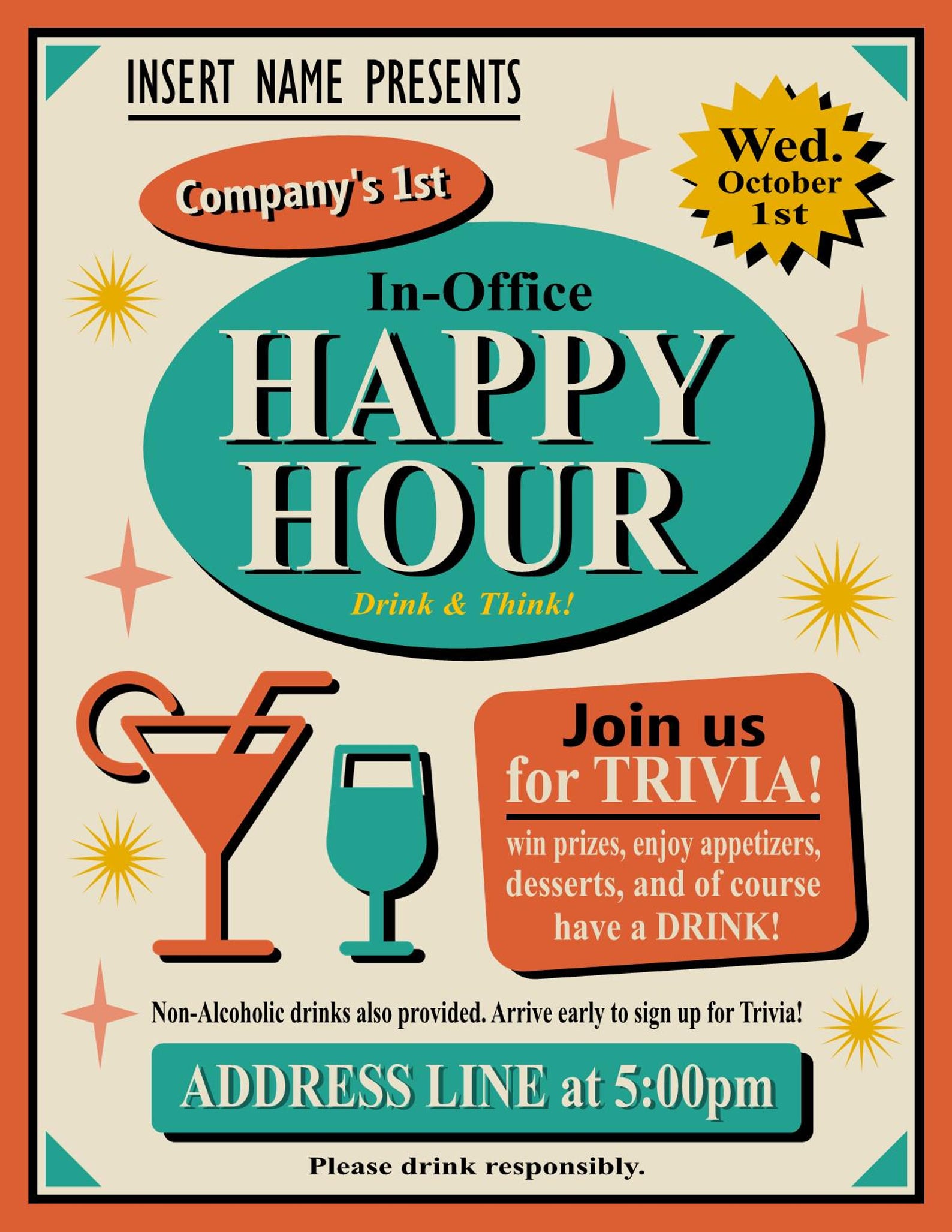 Happy Hour - Invitation Template - Etsy