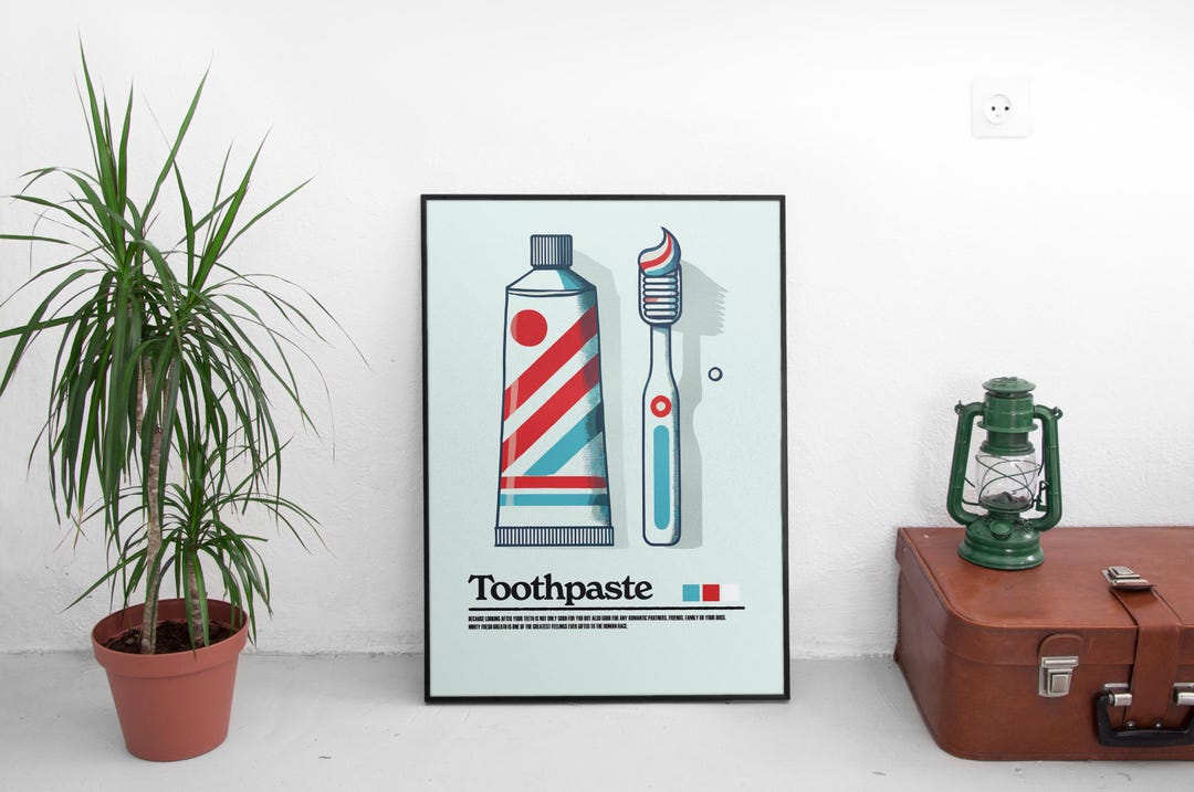 Toothpaste A3 Poster - Digital Art Print - Etsy