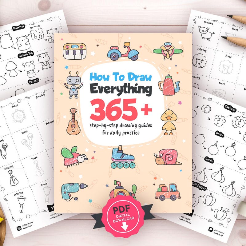 Drawing Guide Worksheets - Etsy UK