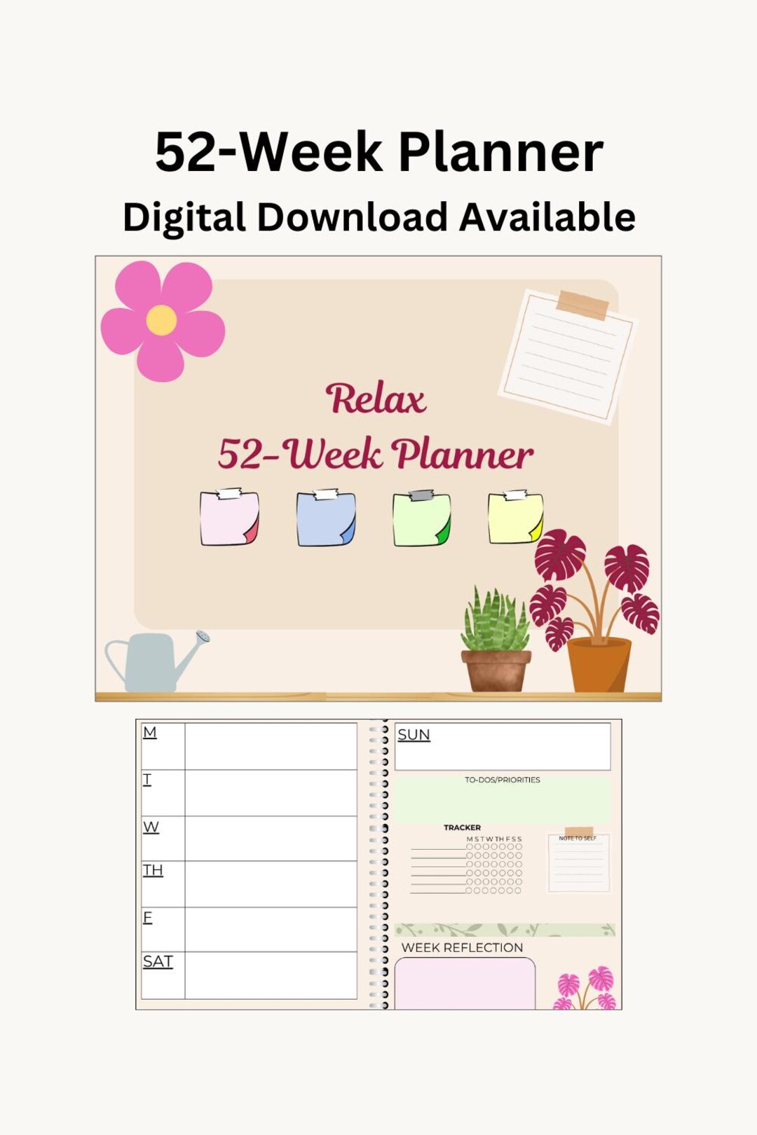 52-week Planner, Digital Itinerary Planner, Digital Itinerary, Weekly ...