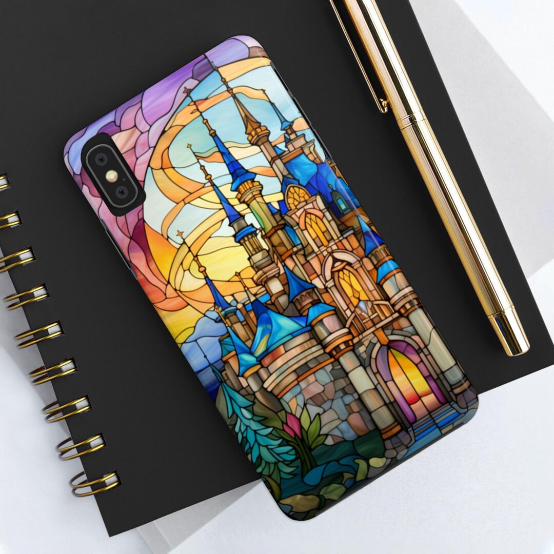 Stained Glass Enchanted Castle Phone Case - Tough Case, iPhone 16 15 14 ...