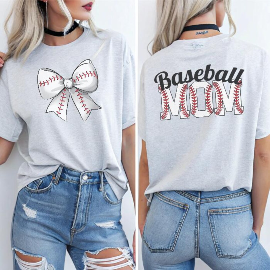 Baseball Mom Sweatshirt| Coquette Baseball Bow Shirt| Baseball Mom ...