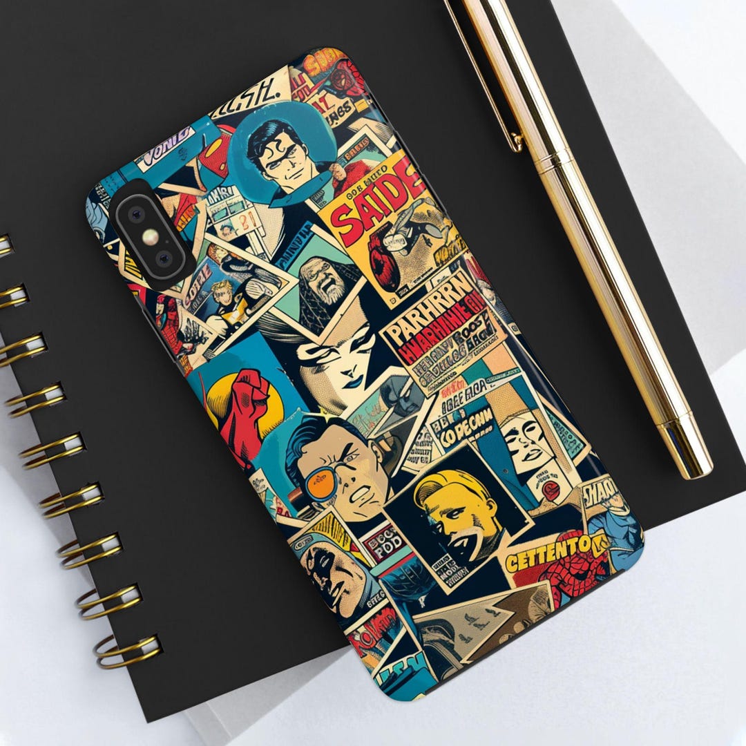 Retro Comic Book Art Tough Phone Case, Superhero Phone Cover, Vintage ...