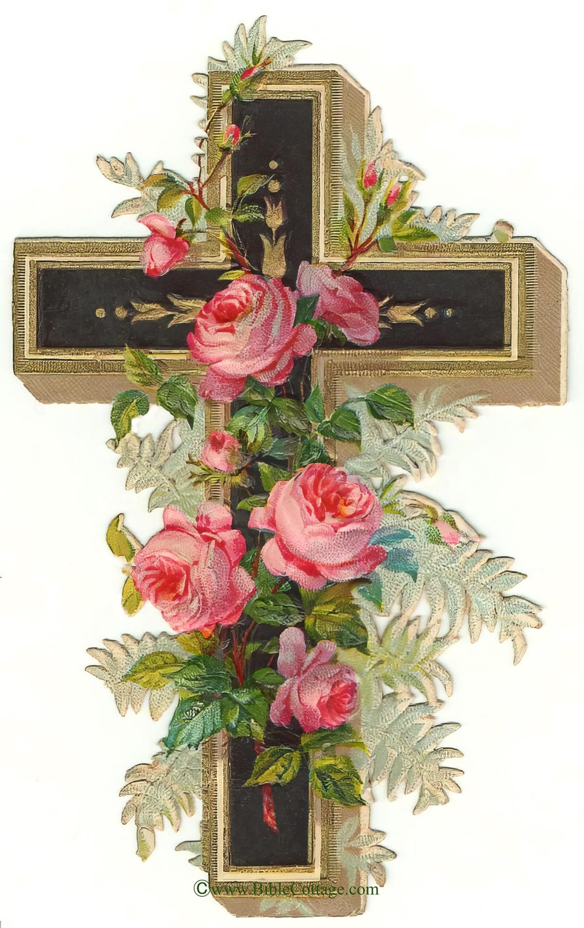 Victorian Rose Cross – Vintage Bible Art – Inspiring and Encouraging - Etsy
