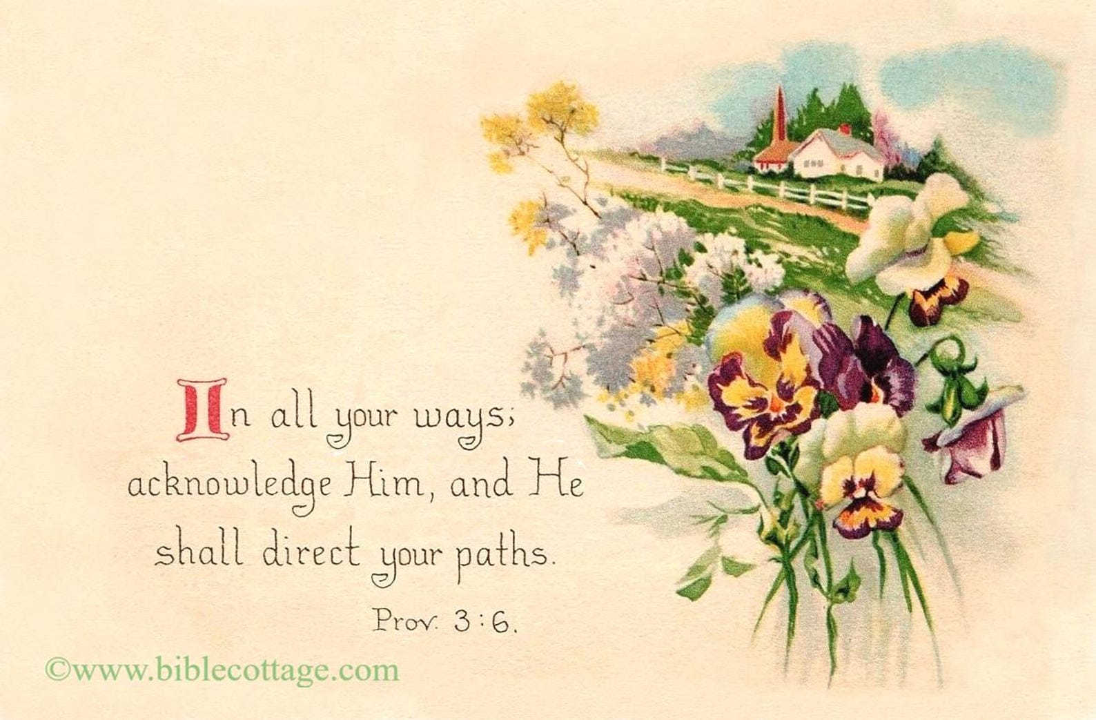 He Shall Direct Your Paths – Proverbs 3:6 – Vintage Bible Art ...