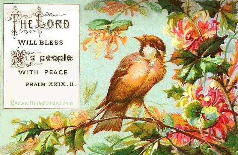 The Lord Will Bless His People With Peace – Psalm 29:2 – Vintage Bible ...