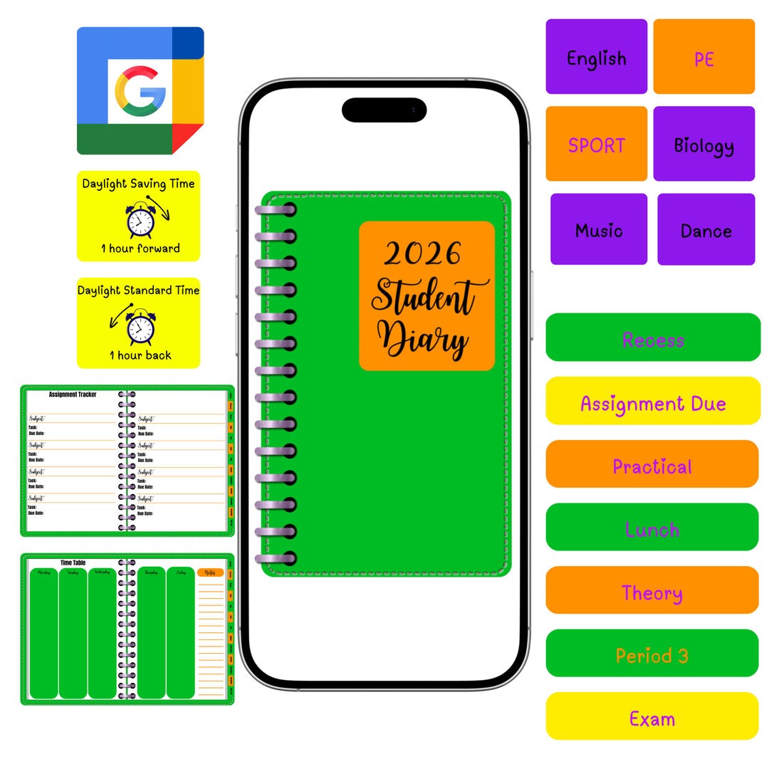 2026 Student Diary Planner | Academic Planner PDF | University School ...