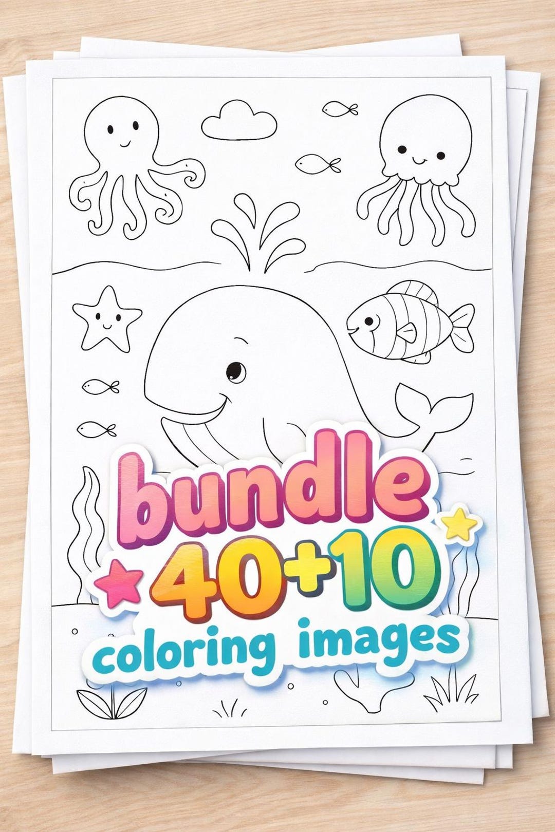 Mini Fish Coloring Pages Bundle – 40+10 Free Printable Ocean Coloring ...