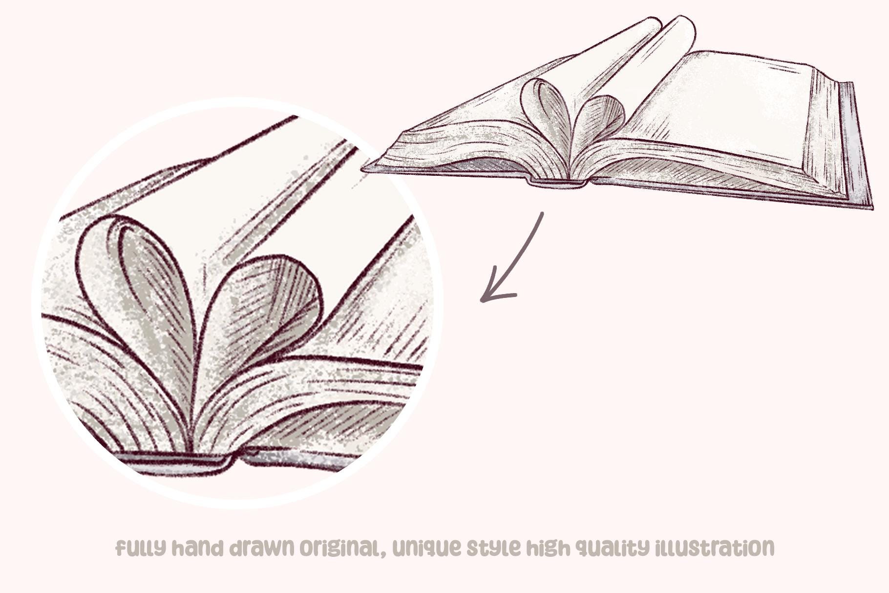 Hand-drawn Book Clipart Bundle: Reading Sketches & Seamless Patterns ...