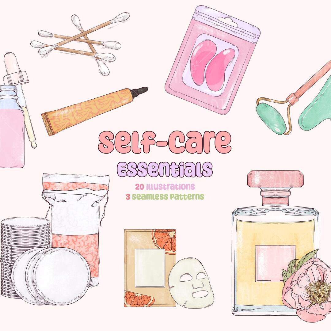 Self-care Essentials – Hand-drawn Clipart Bundle – 20 Skin Care ...