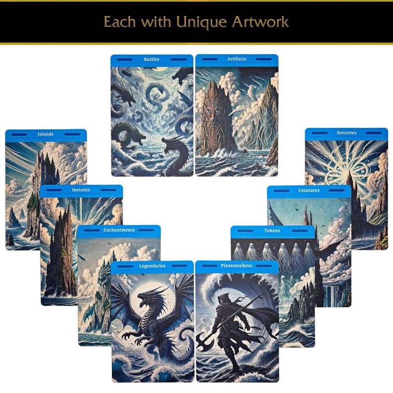 MTG Card Dividers Set – 77 Archival-safe Plastic Magic Card Organizers ...