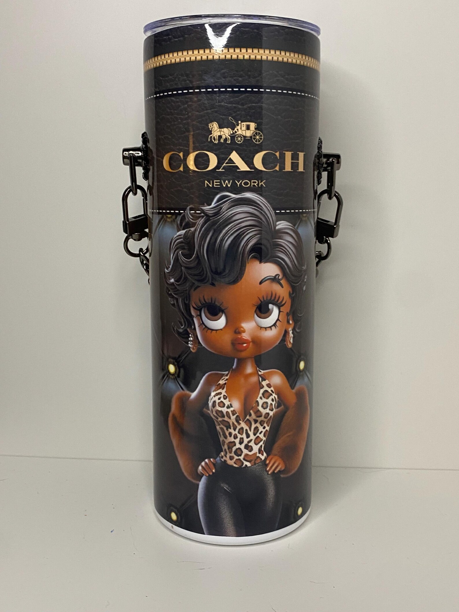 Betty Boop Designer Coach Tumbler Purse 20 Oz W/ Detachable Link Chain ...