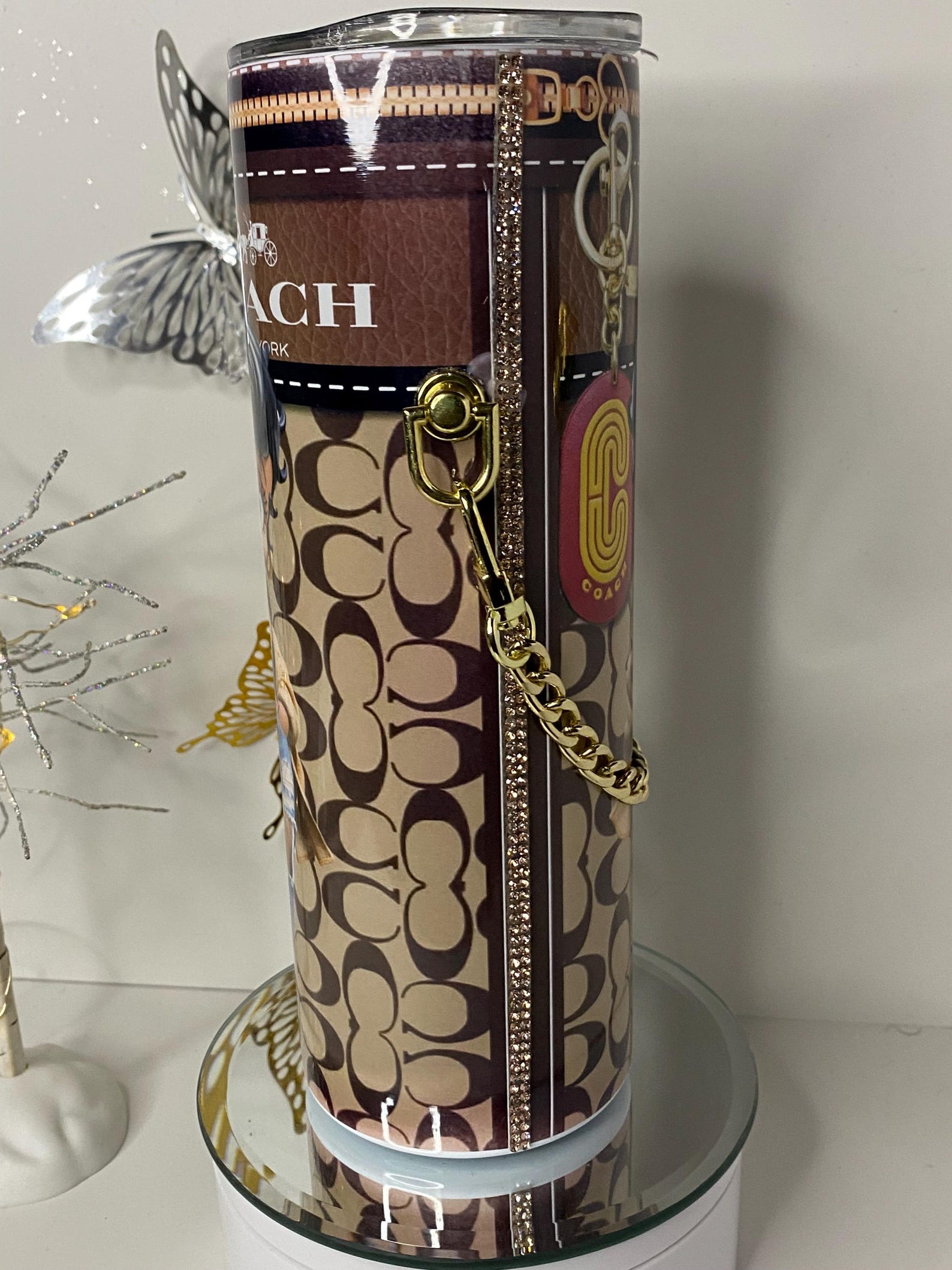 Betty Boop Designer Coach Tumbler Purse 20 Oz W/ Detachable Link Chain ...