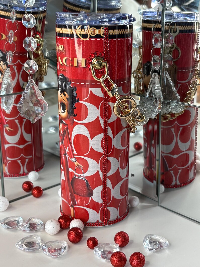 Betty Boop Lover Tumbler Purse for Her 20 Oz W/ Detachable Link Chain ...