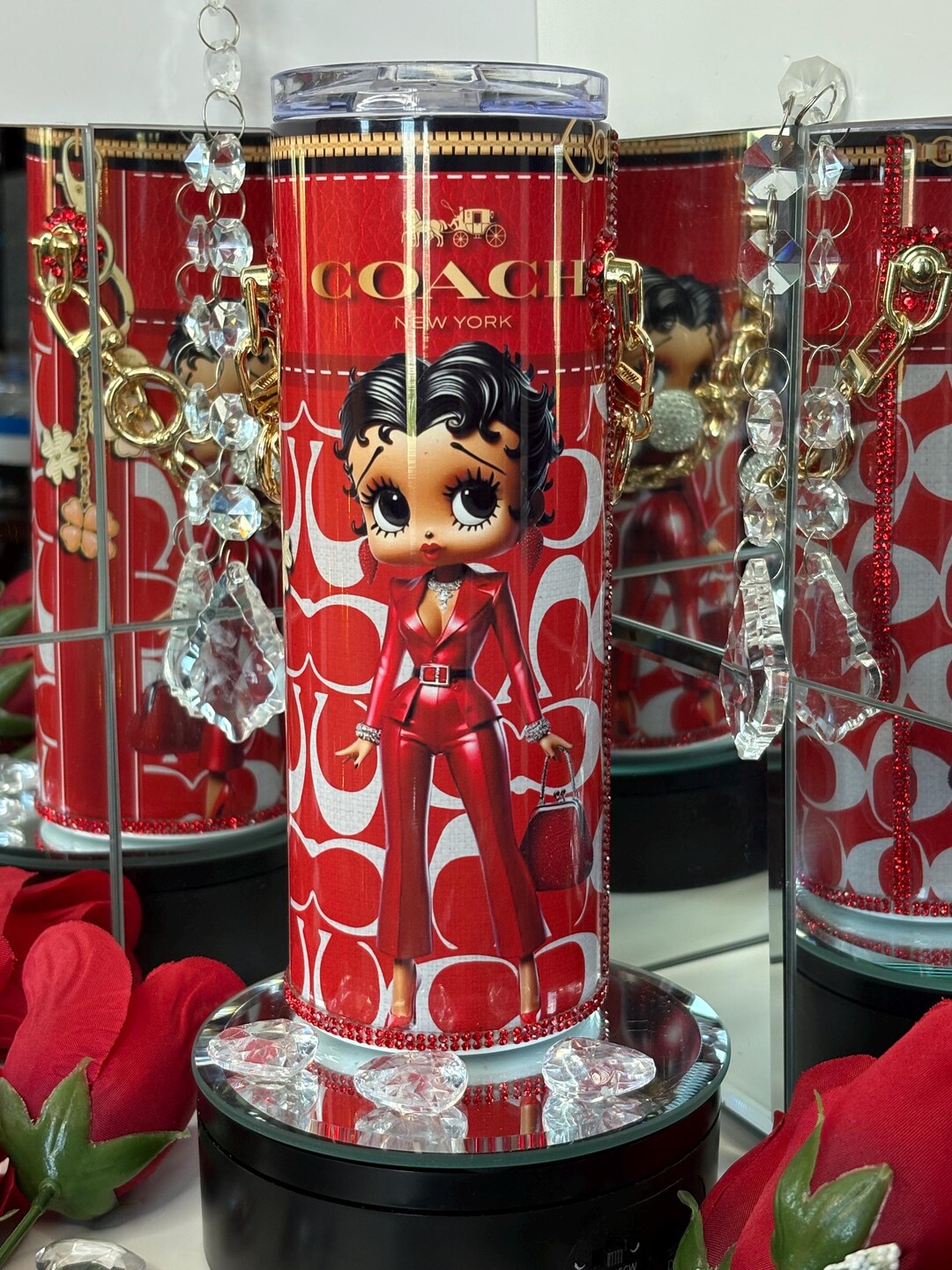 Betty Boop Lover Tumbler Purse for Her 20 Oz W/ Detachable Link Chain ...