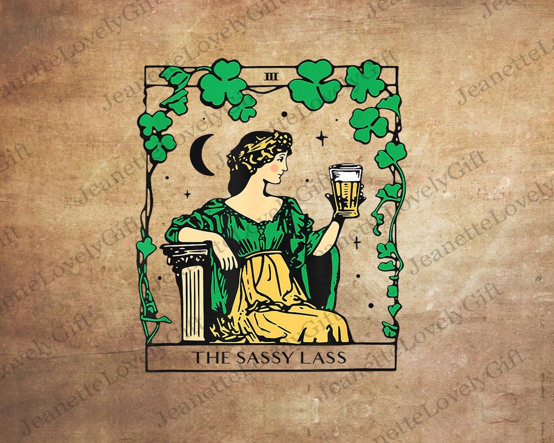 Funny the Sassy Lass Tarot Card Png, Funny St. Patricks Day Png, Irish ...