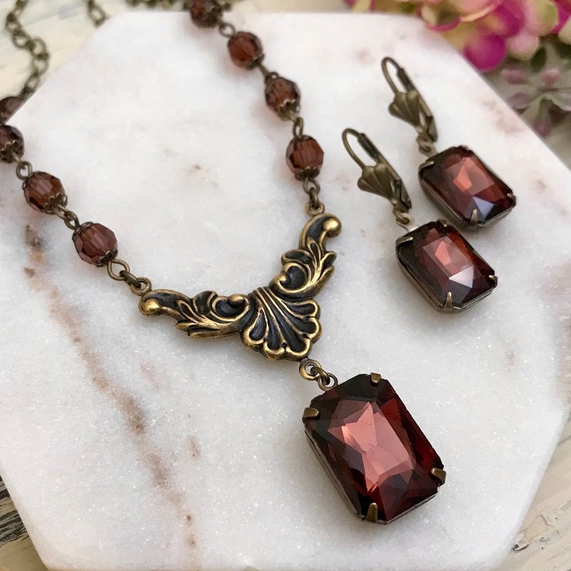 Burgundy Jewelry - Etsy