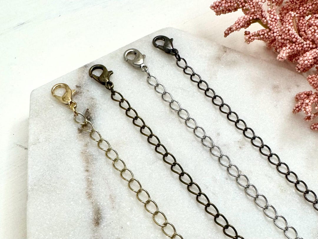 Necklace Extender Chain, Gold Toned, Antiqued Brass, Silver Toned ...