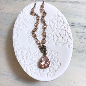 Peach Teardrop Pendant Necklace and Earring Set Peach Sparkly - Etsy