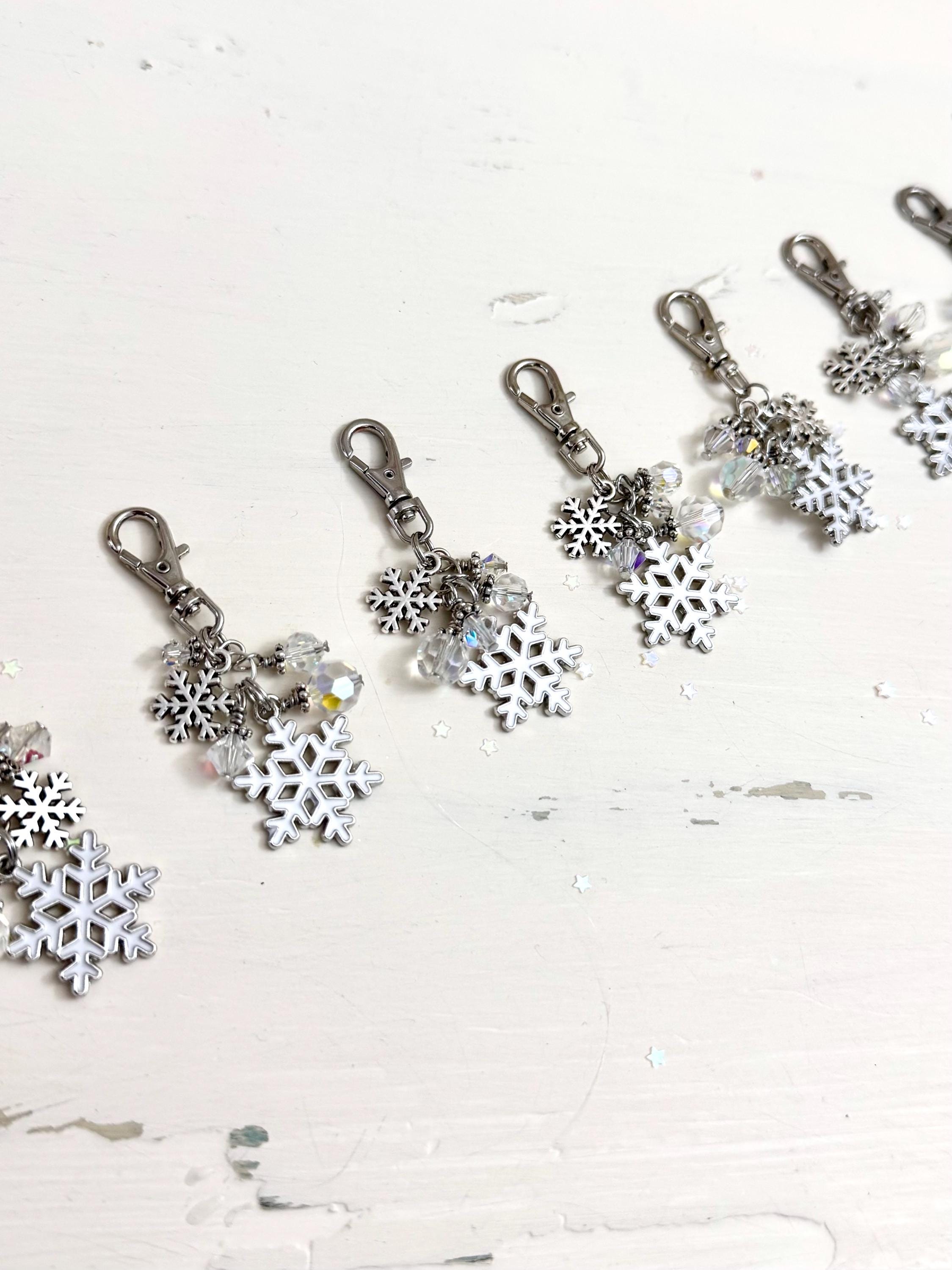 Sparkly Winter Snowflake Zipper Pull, Purse Charm, Belt Bag Decoration ...