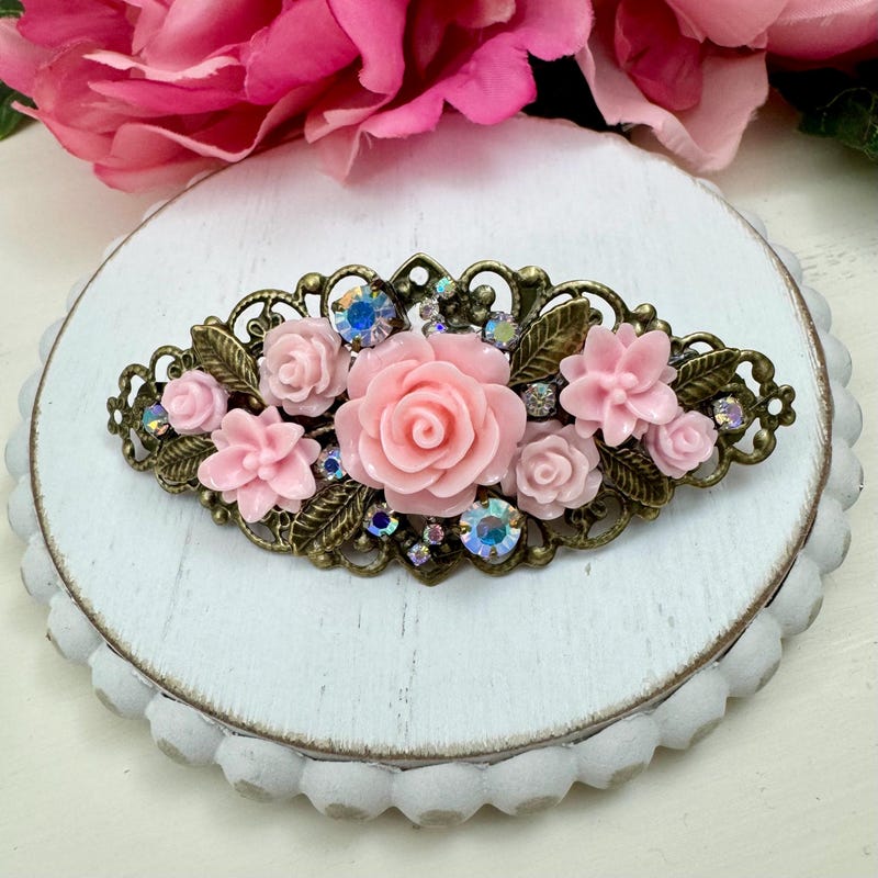 Pink Hair Flower - Etsy