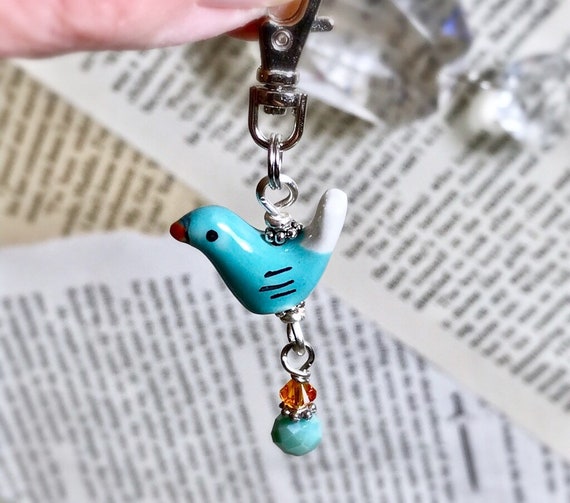 Blue Bird Zipper Pull Cute Bird Charm Birdy Zipper Charms | Etsy