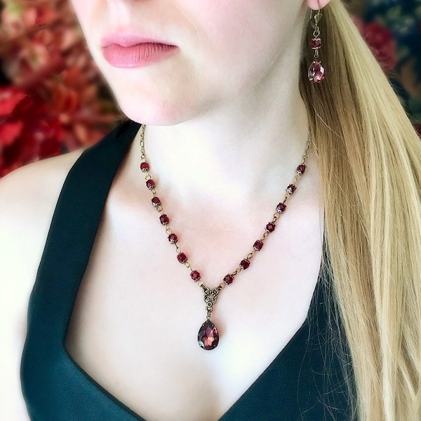 Red Jewelry Set - Etsy