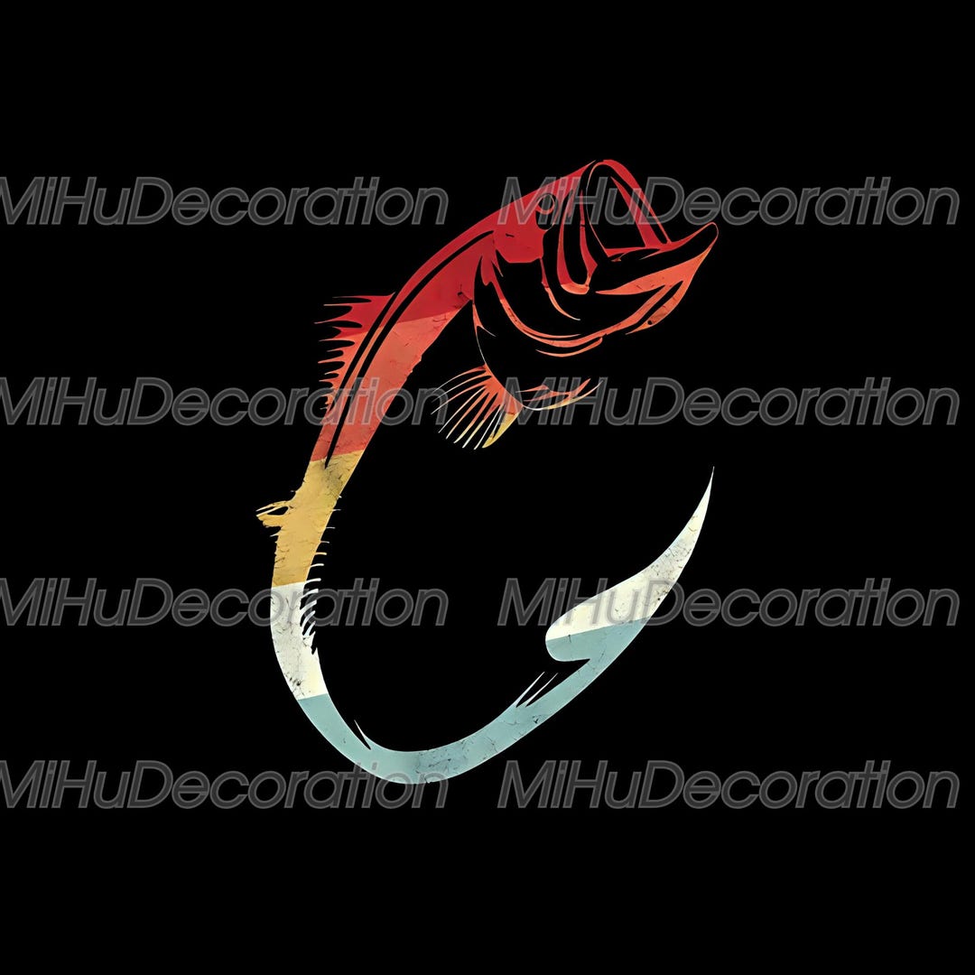 Fish Hook PNG, Fish Hook Graphic Sublimation, Fish Digital Download ...