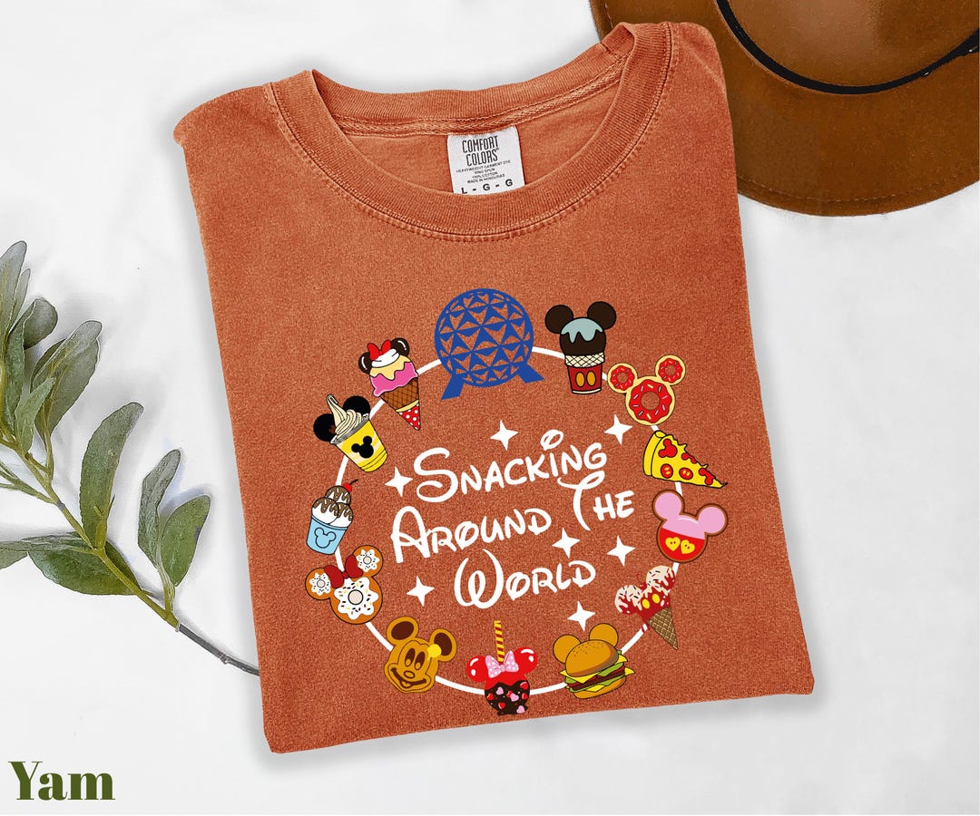 Comfort Colors® Snacking Around the World Shirt, Epcot Traveler Shirt ...