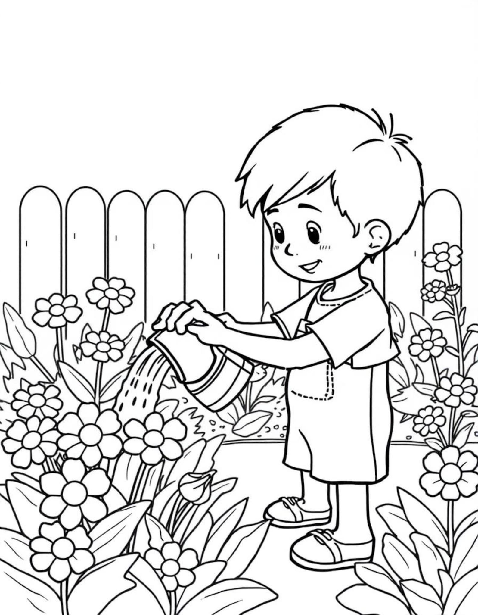 Kids Daily Activities Coloring Pages 6 Printable Pages Children Helping ...