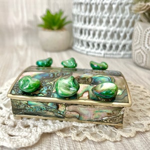 Inlaid Abalone Trinket Box Inlay Shell Iridescent Natural - Etsy