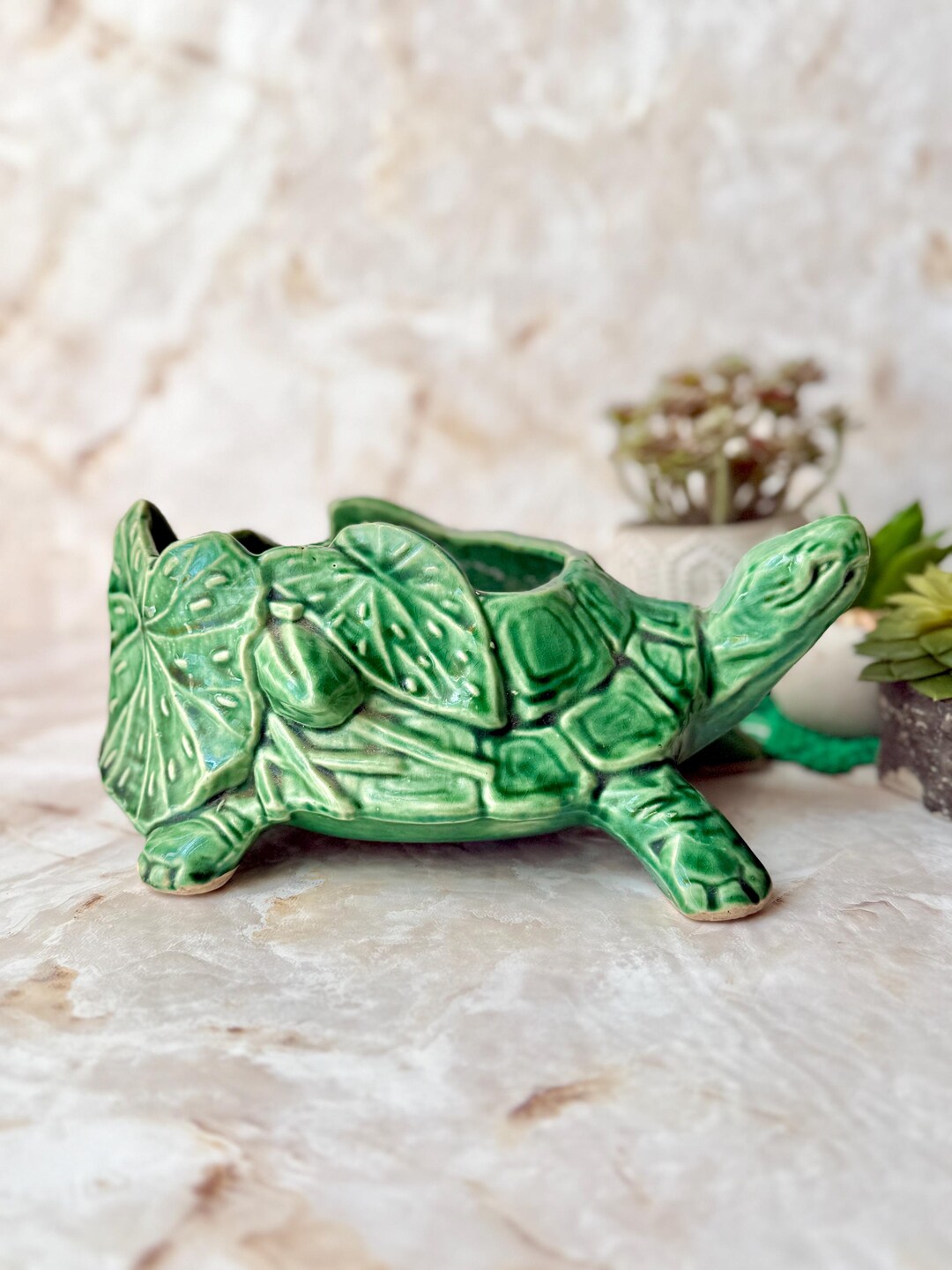 Mccoy Turtle Planter, Vintage 40s 50s, Sculptural, Mccoy Pottery, Mid ...
