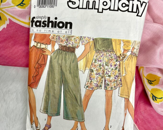 Vintage Sewing Pattern, Gaucho Pants, Wide Leg Pants, Culottes, Skirt ...