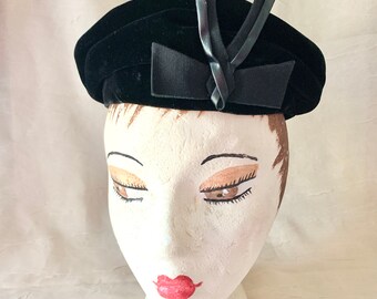 Black Velvet Beret - Etsy